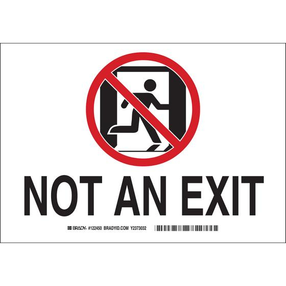 Buy Brady 122558, 7" x 10" Polystyrene Not An Exit Sign, Red on Green ...