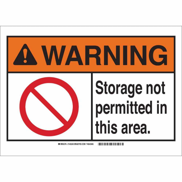Buy Brady 145248, Warning Storage Not Permitted In This Area, Sign ...