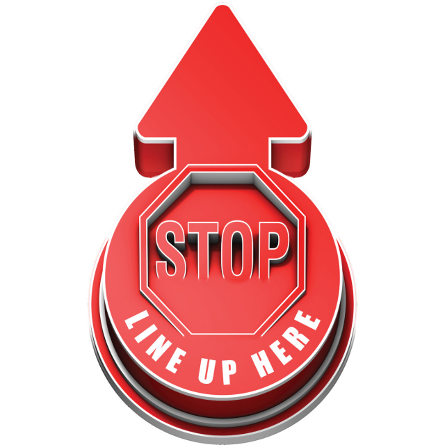 Buy Brady 151914, Stop Line Up Here Outdoor 3D Floor Sign, 24" x 14.5 ...