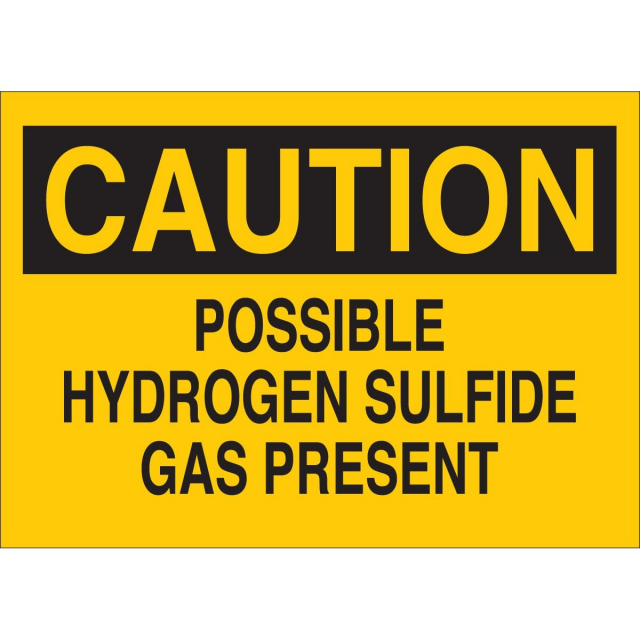 Buy Brady 22287, Possible Hydrogen Sulfide Gas Present Sign - Mega Depot