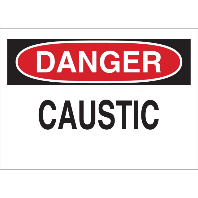 Buy Brady 22306, Danger Caustic Sign, Black/Red on White - Mega Depot