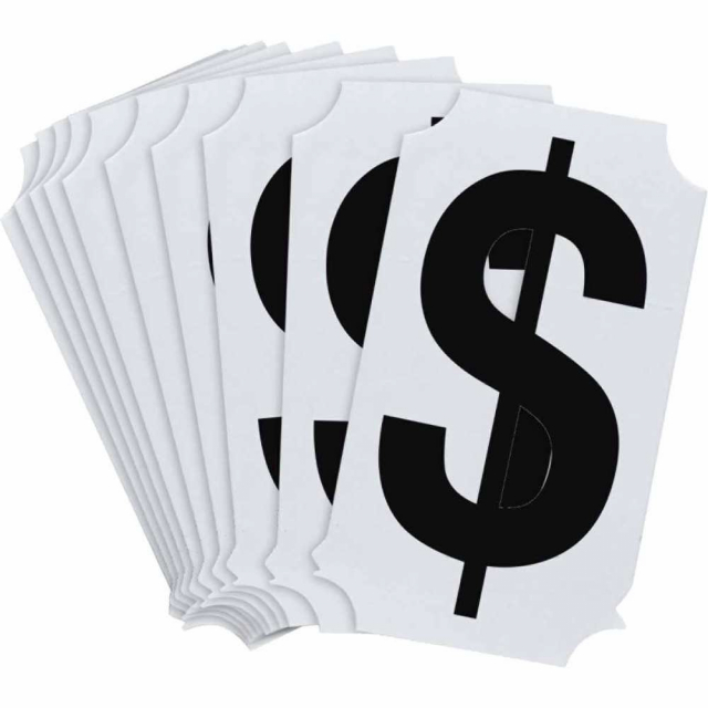 Buy Brady 8210P-$, Label, Symbol "$" Black Helvetica Quik-Align - Mega ...