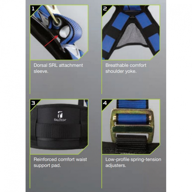 Buy FallTech 7016BFDL, Contractor+ 1D Non-belted Full Body Harness, L ...