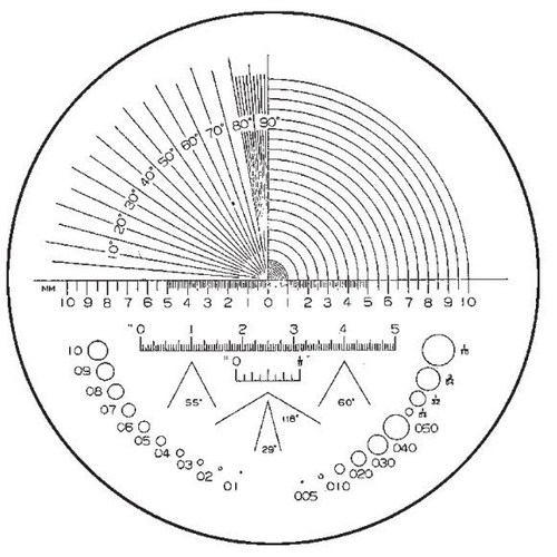 Buy Fowler 52-661-009-0, 10X Pocket Optical Comparator Reticle #9 ...
