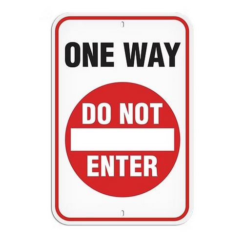 Buy GHS Safety PSS1018R, Parking Sign "One Way Do Not Enter" - Mega Depot