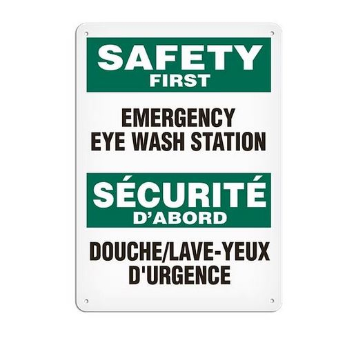 Buy GHS Safety SA6031V, Safety Sign "Eye Wash Station" 7" x 10" VynMark ...