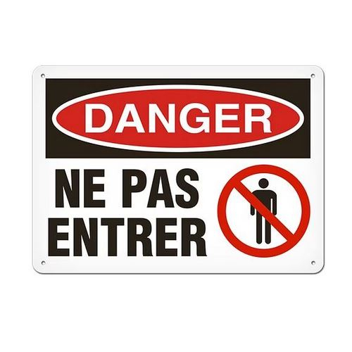 Buy GHS Safety SCF1005V, Danger Sign "Ne Pas Entrer" 14" x 20" VynMark ...
