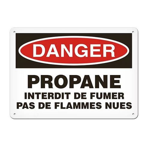 Buy GHS Safety SCF1075V, Danger Sign "Propane Interdit" 14" x 20 ...