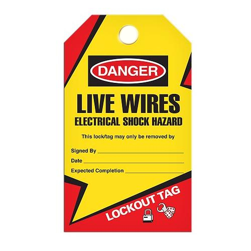 Buy GHS Safety TG6008PT, Lockout Tag "Live Wire Electrical Shock Hazard ...