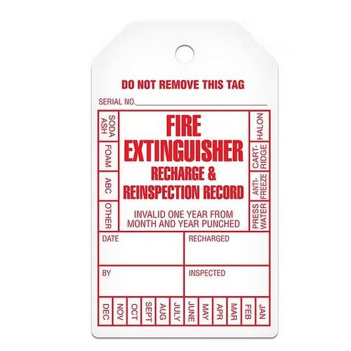 Buy GHS Safety TG8001RP, Inspection Tag "Fire Extinguisher" Metal ...