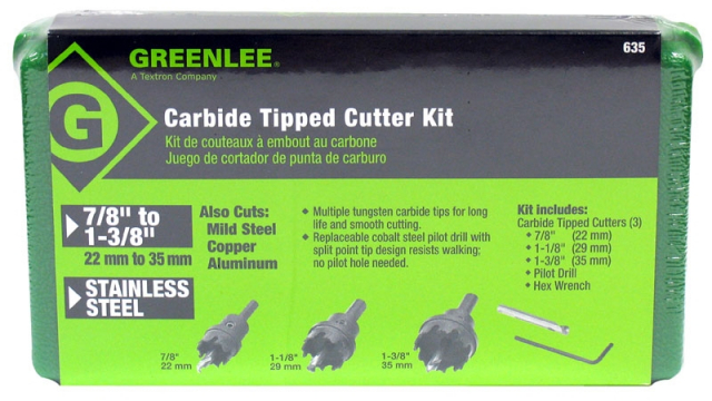 Buy Greenlee 03599, 635 7/8" - 1-3/8" Carbide-Tipped Hole Cutter Kit ...