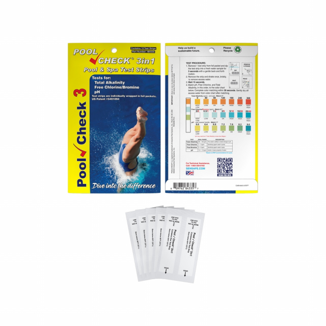 Buy Industrial Test Systems 484335, Pool Check 3in1 Test Strips Pocket ...
