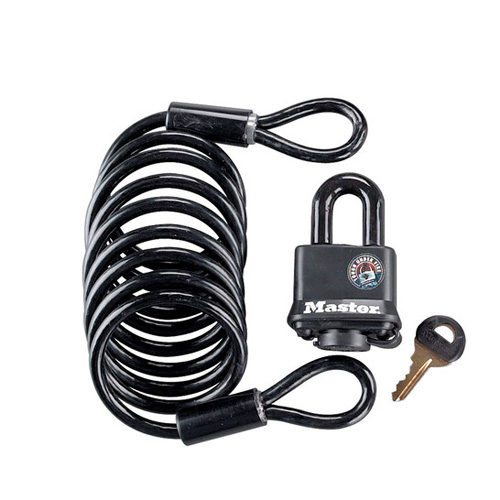 Buy Master Lock 613DAT, 6' Self-coiling Cable with padlock - Mega Depot