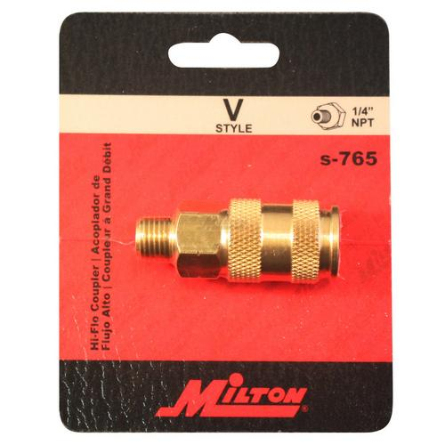 Buy Milton s-765, 1/4" MNPT V Style High Flow Coupler, Single Pack ...