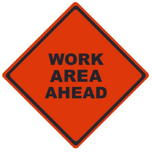 Buy NMC RUMR4828, Traffic Sign "Work Area Ahead", 48" x 48" - Mega Depot